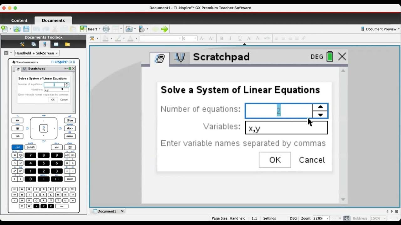 System of Linear Equations - Solve Using the TI-Nspire - YouTube