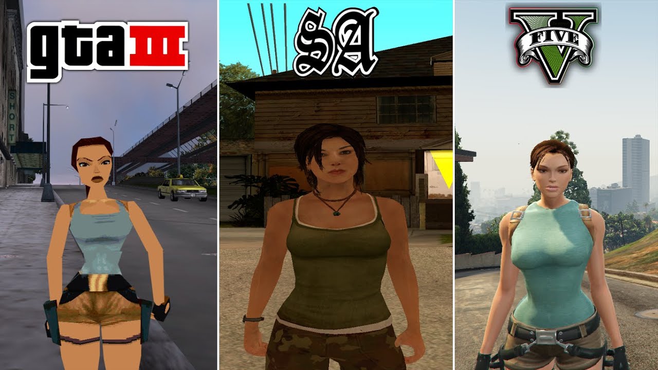 Lara Croft in GTA Games (Evolution) - YouTube