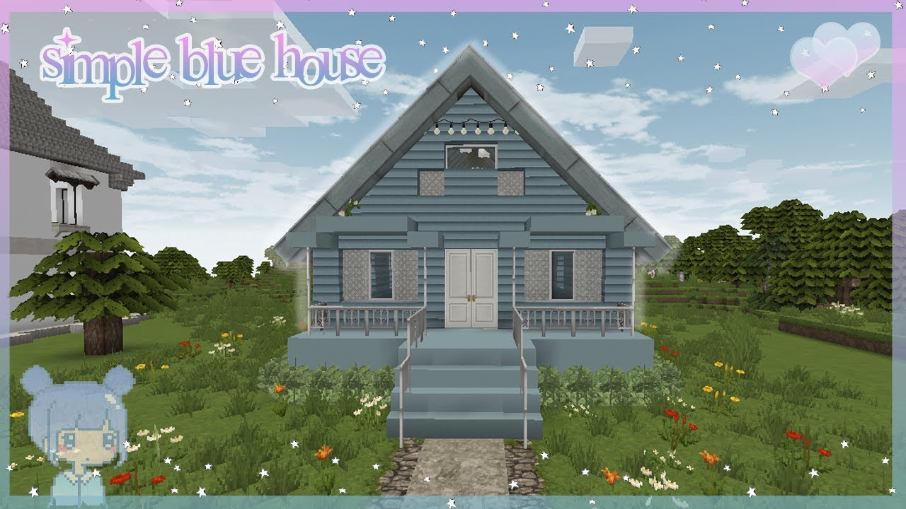 Casa aesthetic azul e fofa (aesthetic soft blue house) - Minecraft ...
