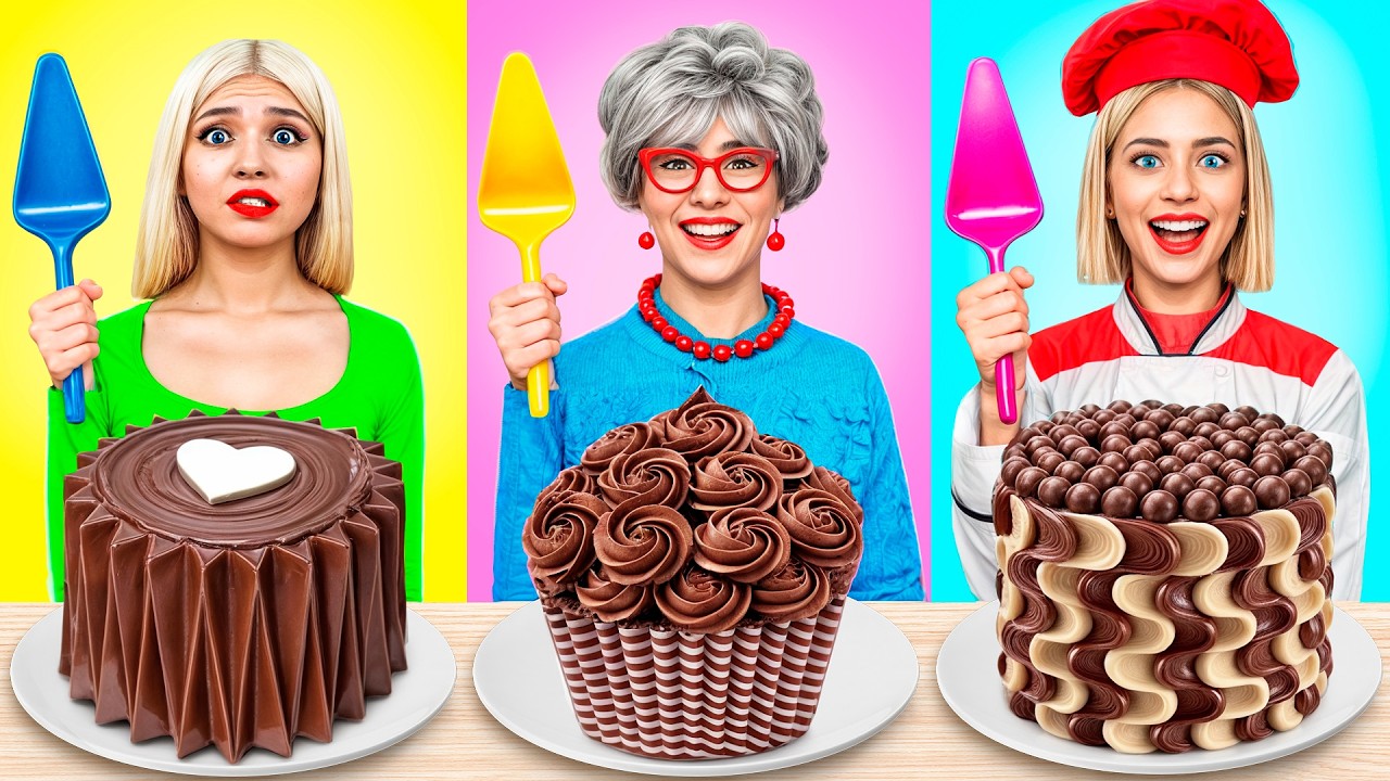 Me vs Grandma Cooking Challenge! Cake Decorating Eating Challenge by ...