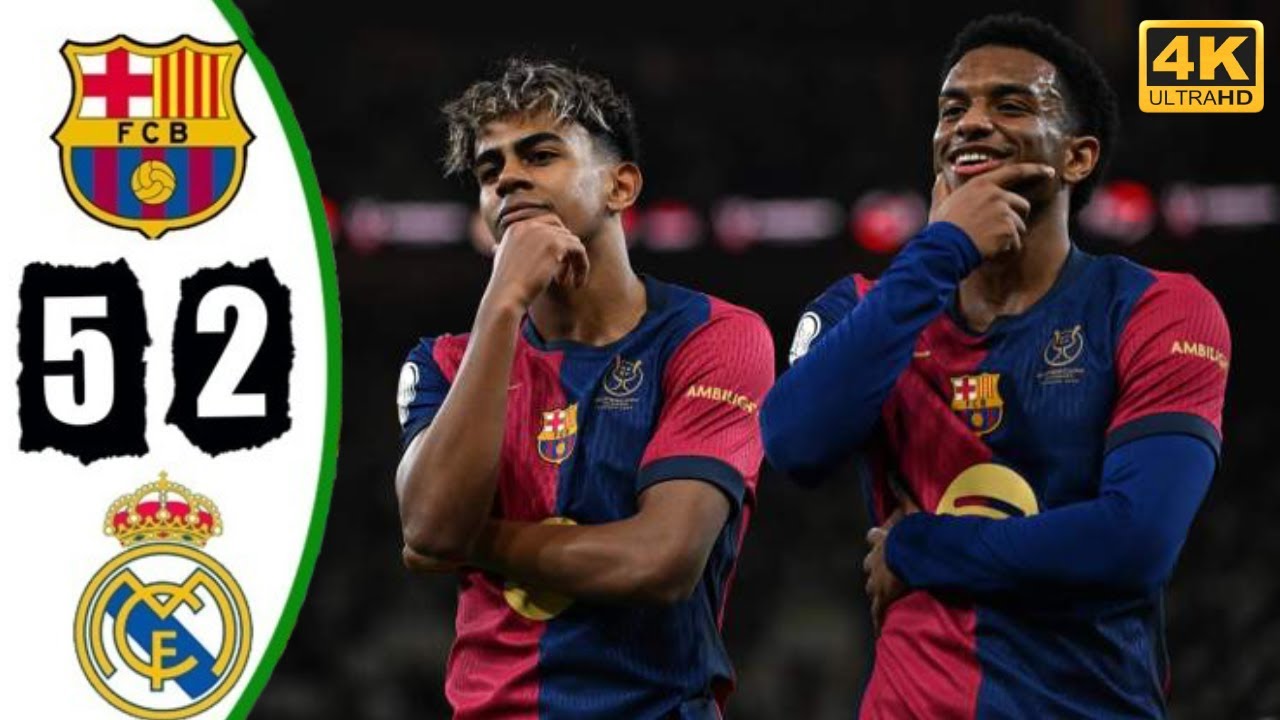 Barcelona 5-2 Real Madrid | Full Match Highlights and All Goals - YouTube