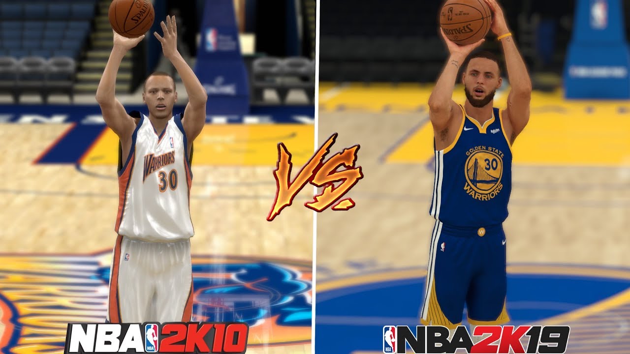 Stephen Curry From NBA 2K10 vs Steph Curry From NBA 2K19 in a 3 Point ...