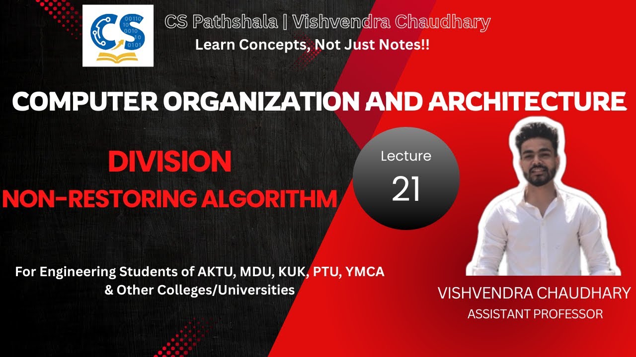 COA | Unit-2 | Lecture-21 | Non Restoring Division Algorithm | AKTU B ...