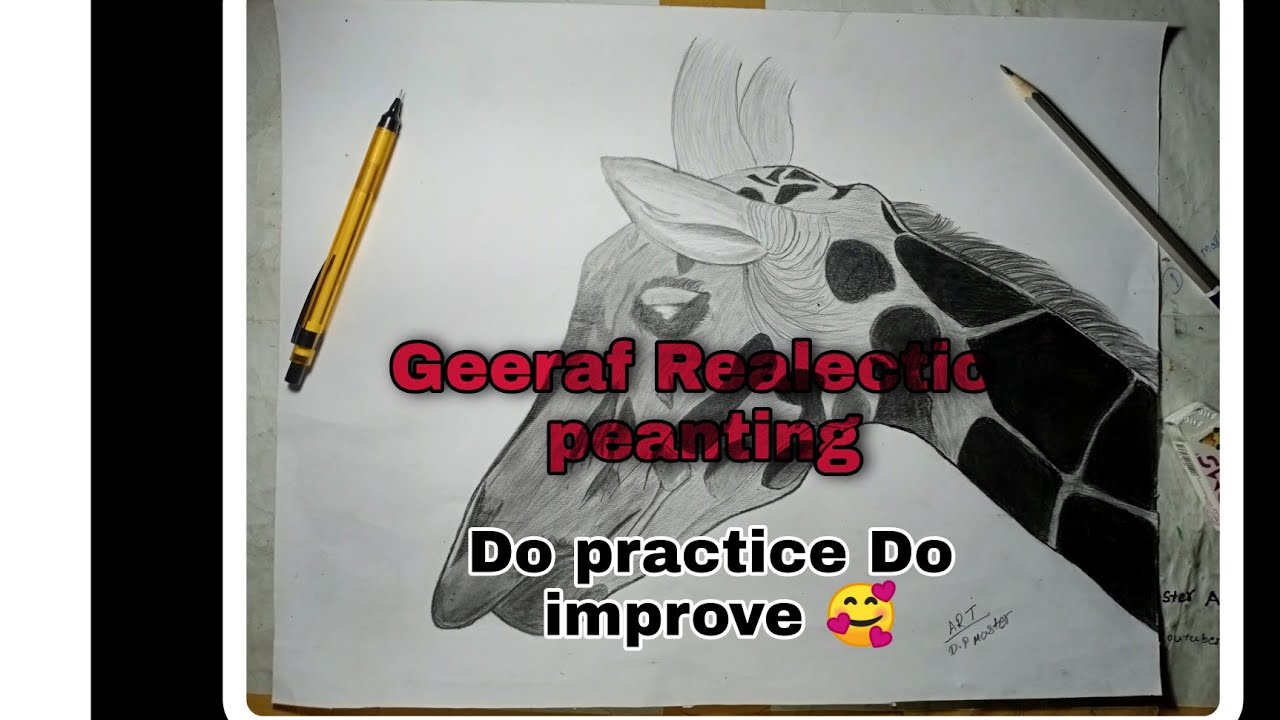 How to Draw a realistic Geeraf peanting with Grephait pencils - YouTube