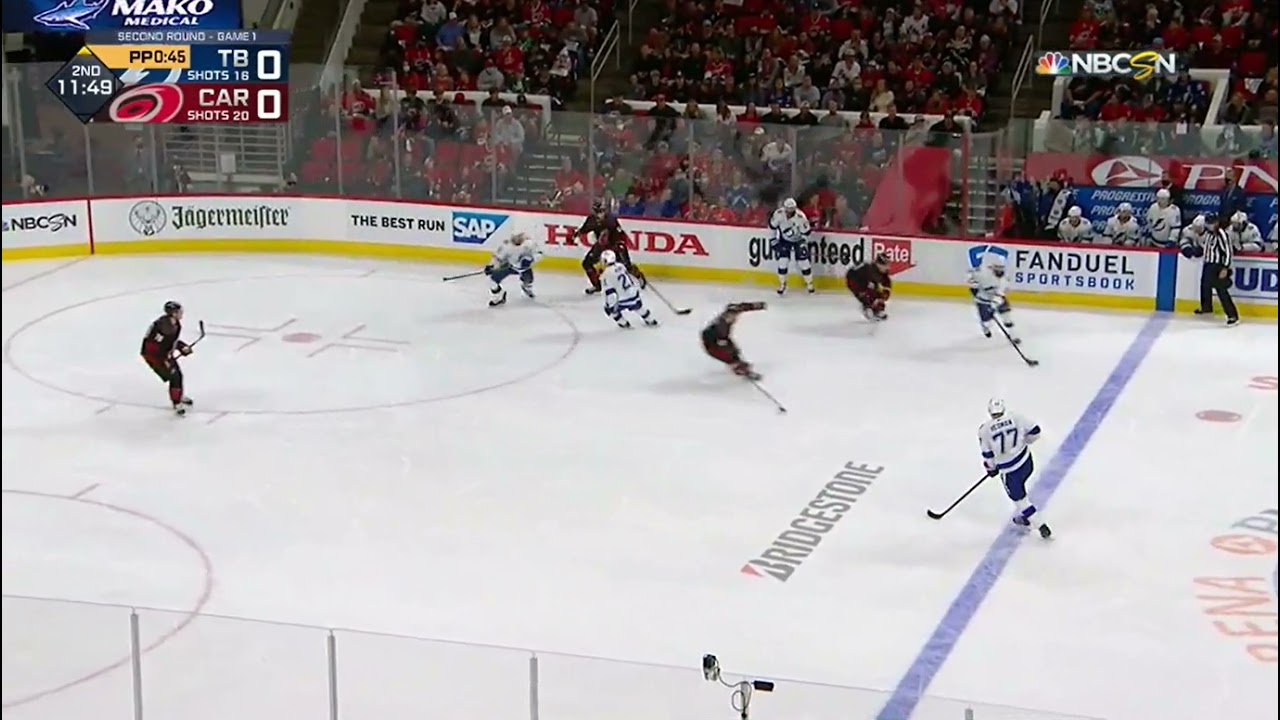 Brayden Point power play goal vs. Carolina - YouTube