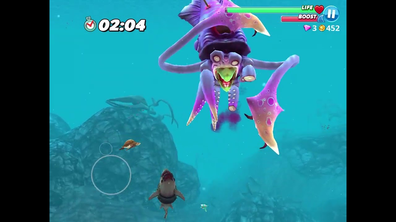 Veteran great white vs colossal squid boss hsw - YouTube