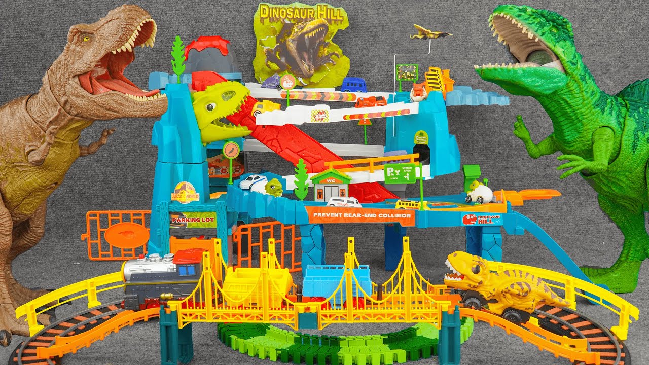 120 Minutes Satisfying with Unboxing Super Speed Dinosaur Spiral Race ...