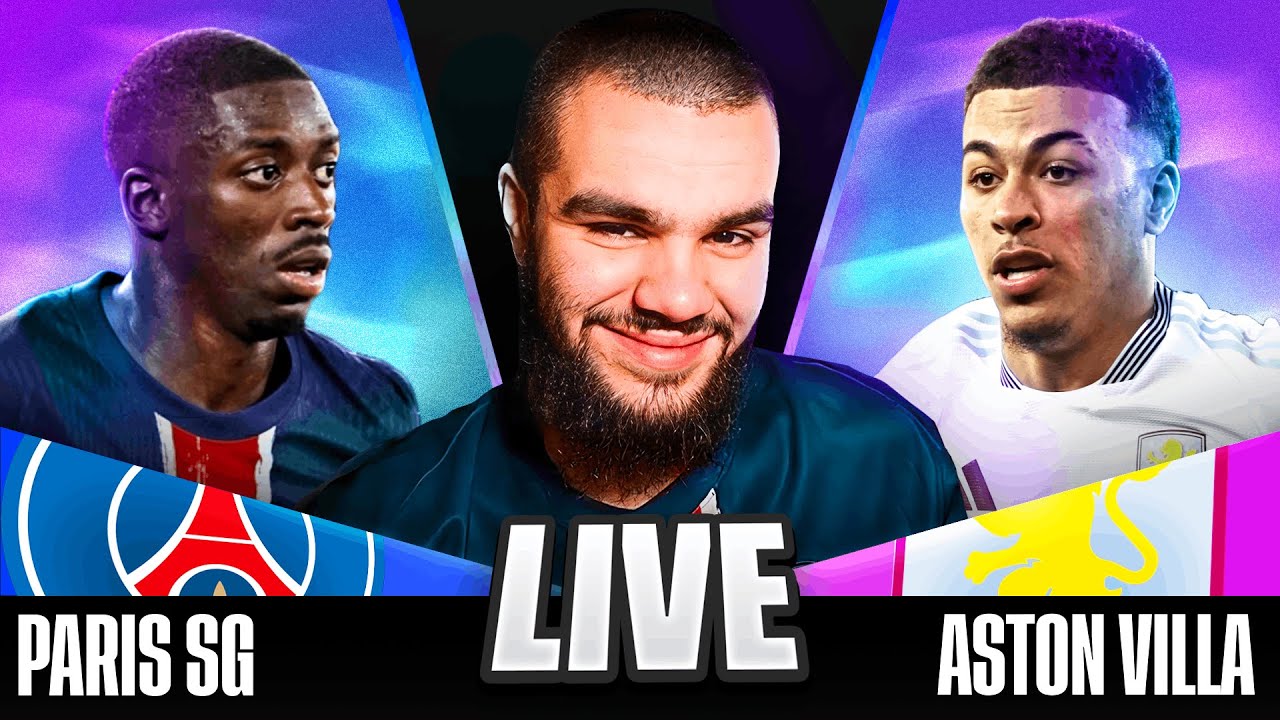 🔴PSG 0-0 Aston Villa • Champions League [LIVE WATCH ALONG] - YouTube