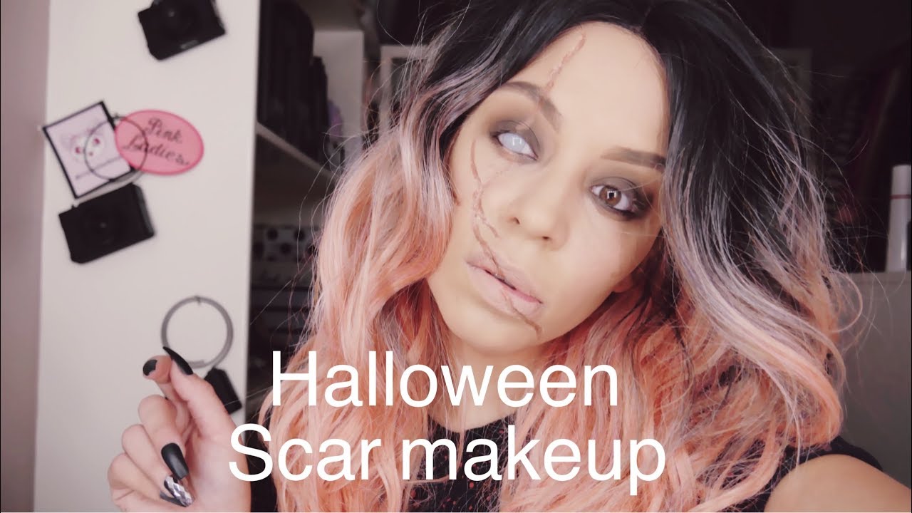 easy scar makeup /halloween look - YouTube