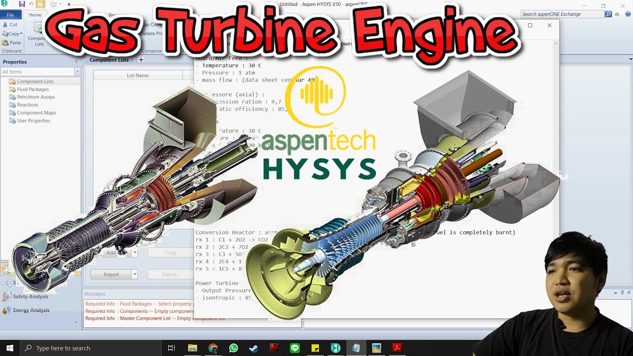 #24 Aspen Hysys : Gas Turbine Engine (Centaur 40) - YouTube
