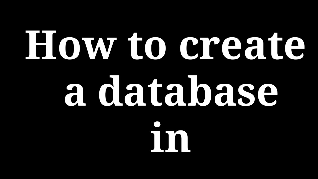 How To Create A Simple Database On MS Excel YouTube How To Create A Simple Database On MS Excel YouTube