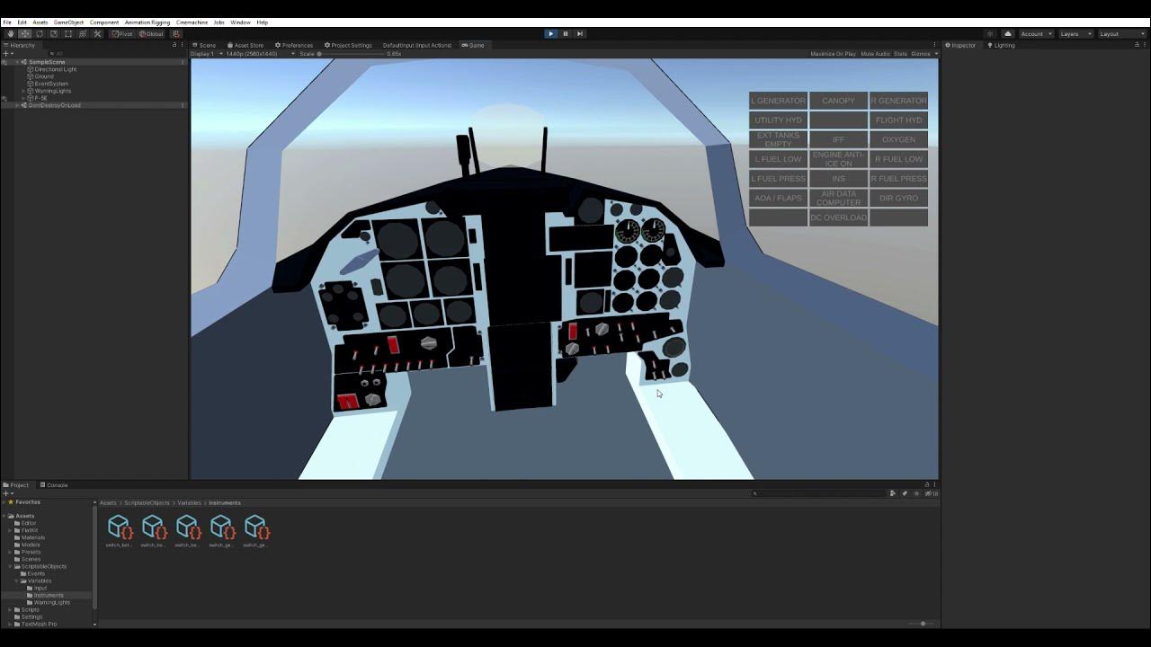 Unity - Flight Sim Interactable Cockpit - YouTube