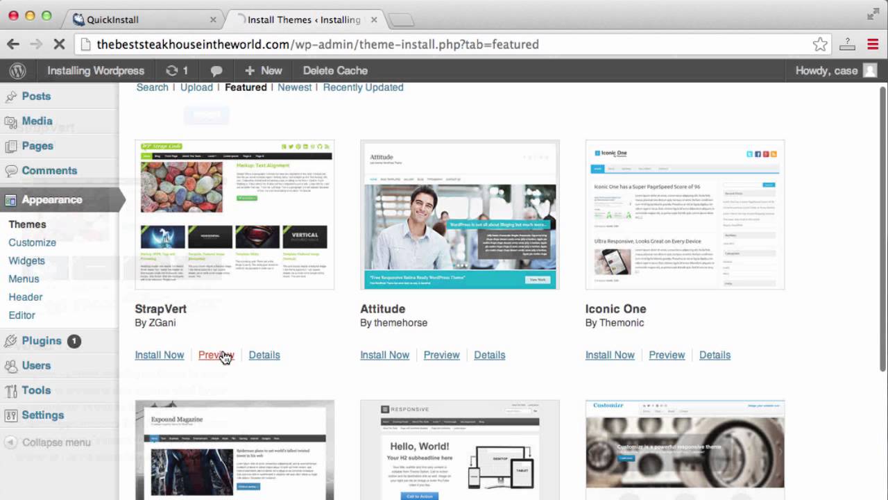 Wordpress Dashboard and Choosing the Right Wordpress Theme - YouTube