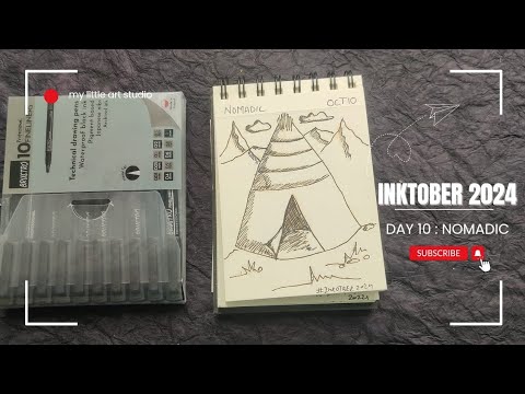 Inktober 2024 Day 10: NOMADIC | Free-Spirited Traveler Ink Drawing # ...