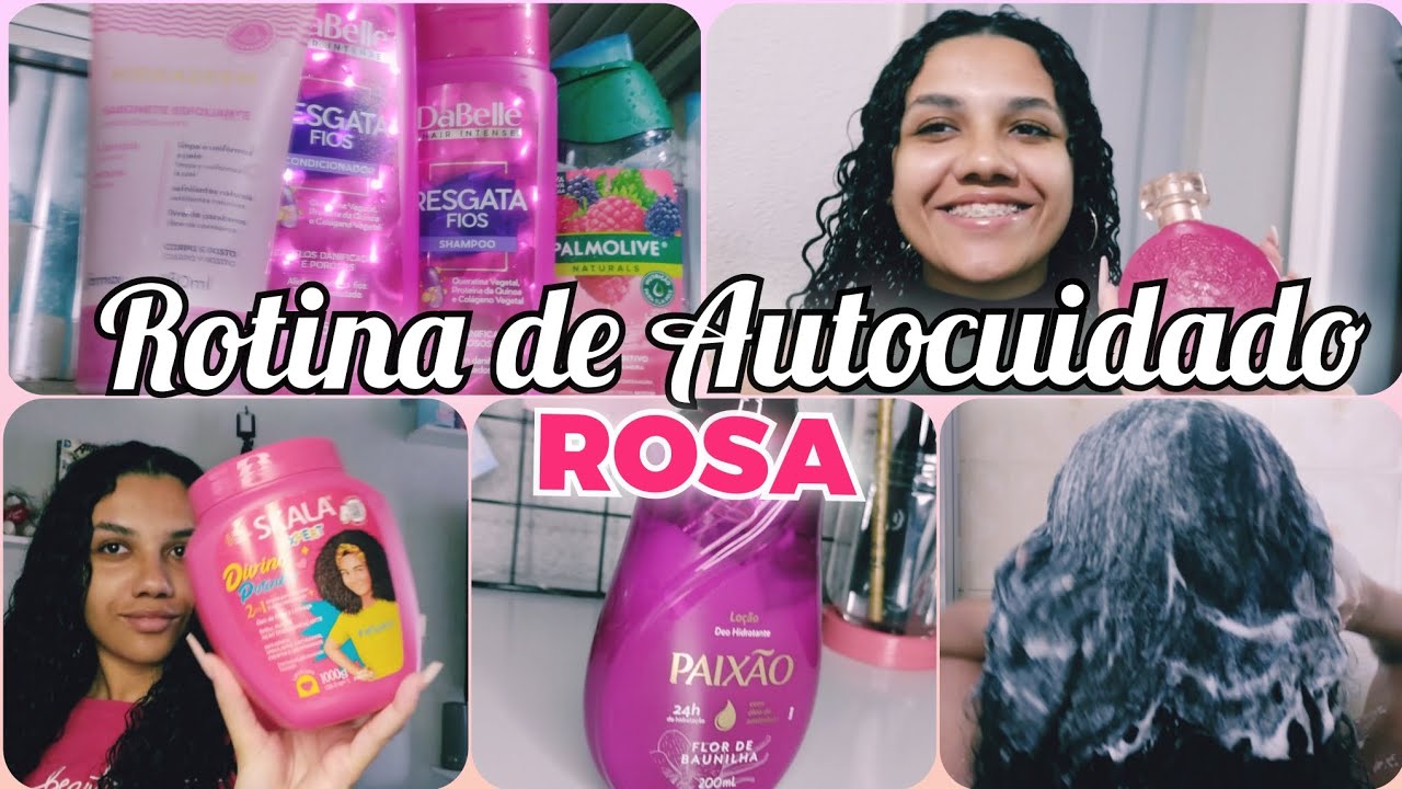 ROTINA DE AUTOCUIDADO USANDO PRODUTOS ROSA!!🛀😍 - YouTube