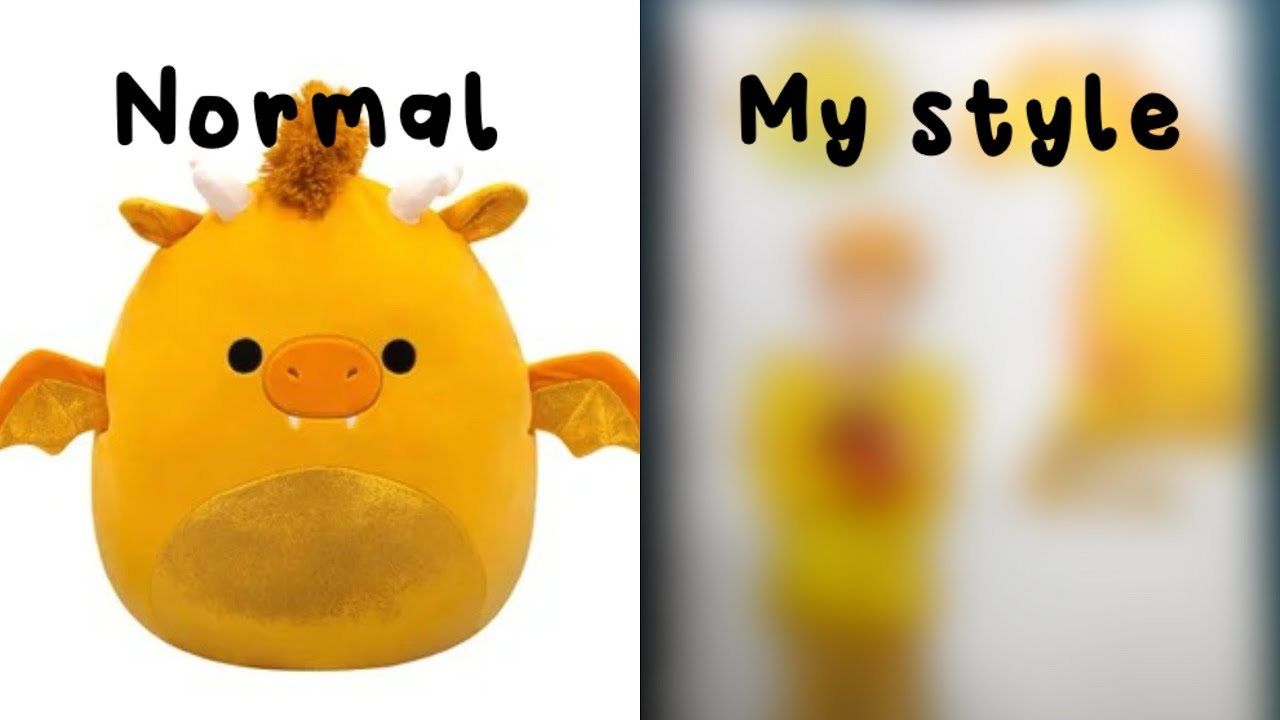 Drawing a squishmallow as normal, dragon, and human in my style - YouTube