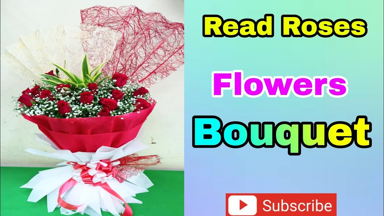 Read Roses Flower Bouquet // How To Make a Bouquet Tutorial - YouTube