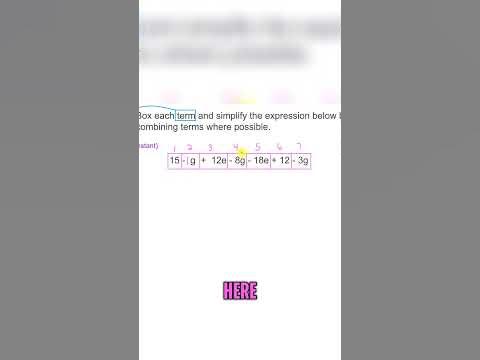 Simplifying Algebraic Expressions - 7EE1 - YouTube