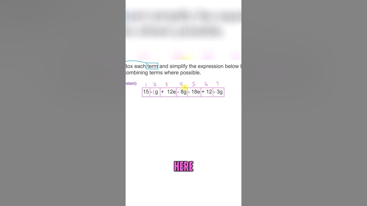Simplifying Algebraic Expressions - 7EE1 - YouTube