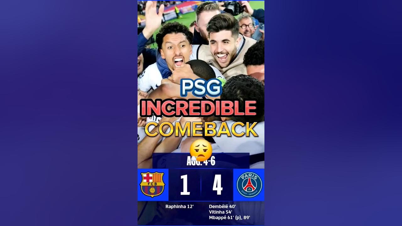 PSG 4-1 Vs Barcelona 😳 - YouTube