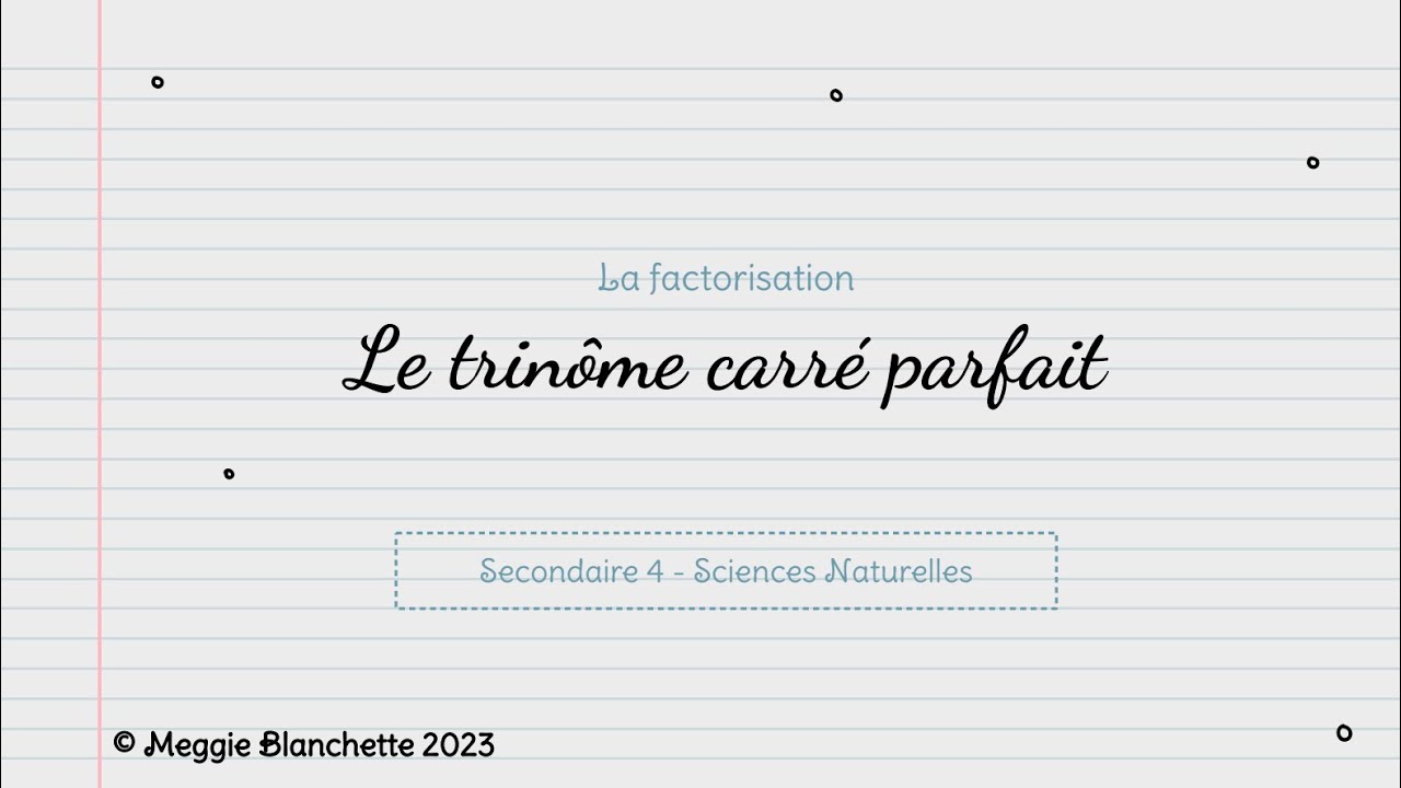 Trinôme carré parfait - YouTube