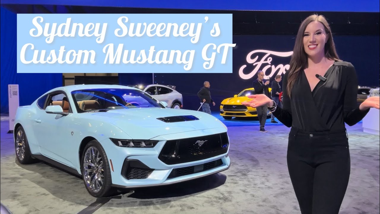 Sydney Sweeney's Dream Car! Her Custom 2024 Ford Mustang GT in Glittery ...