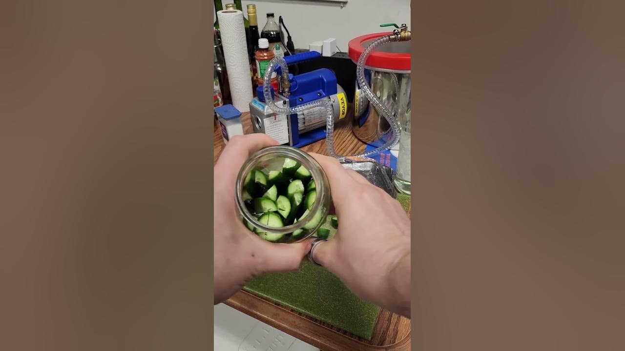 Instant pickles in a vacuum chamber? - YouTube
