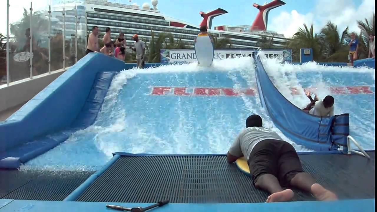 Flowrider Grand Turk Carnival Cruise - YouTube