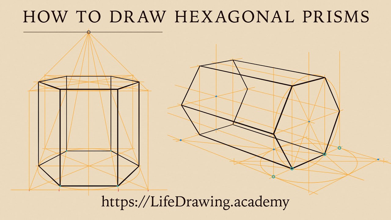 How to Draw Hexagonal Prisms - YouTube