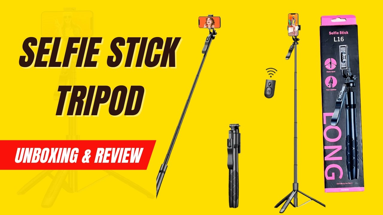 L16 Selfie Stick Tripod Unboxing & Review | Bluetooth Connect + How to ...