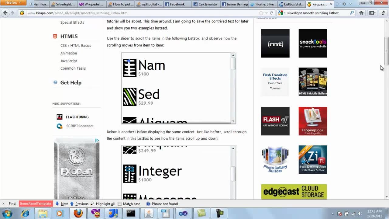 Create Silverlight Smooth Scrolling Listbox - YouTube
