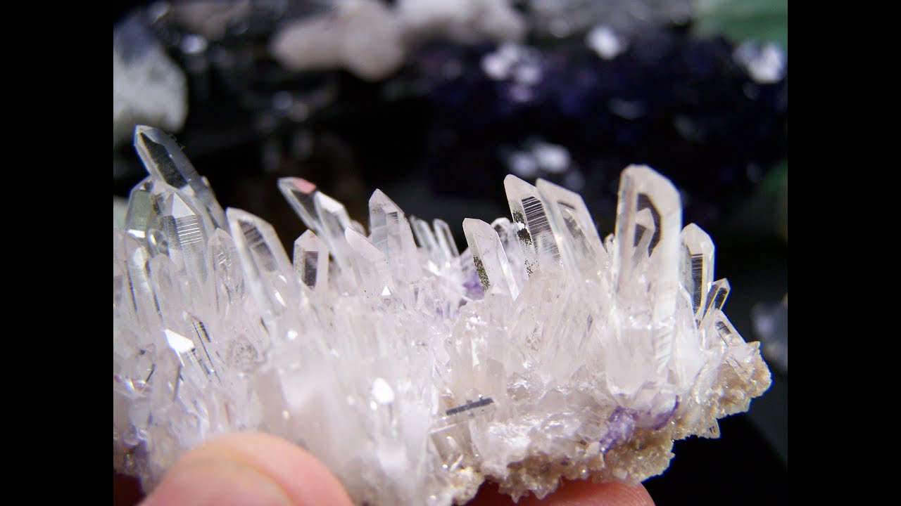 FLUORITE Quartz Spray Mineral Crystal Specimen Display Yindu VIDEO U.S ...