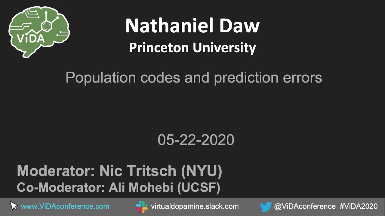 Nathaniel Daw - Population codes and prediction errors - ViDA 2020 ...