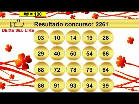 sorteio resultado lotomania 2261 Palpite 2262