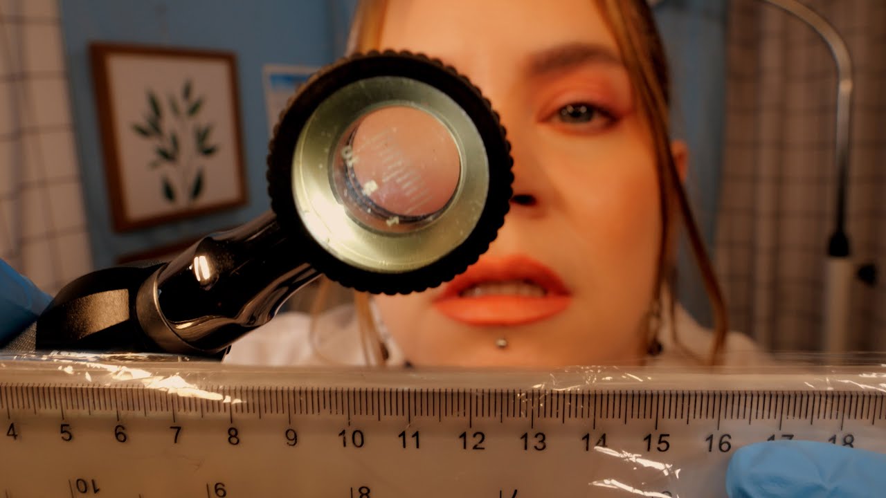 ASMR Dermatologist Face & Scalp Measuring | Mole Check & Skin Exam ...
