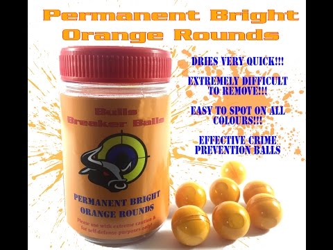 Permanent Orange 0.68 Self defense Paintballs - Anti crime balls - Yo ...