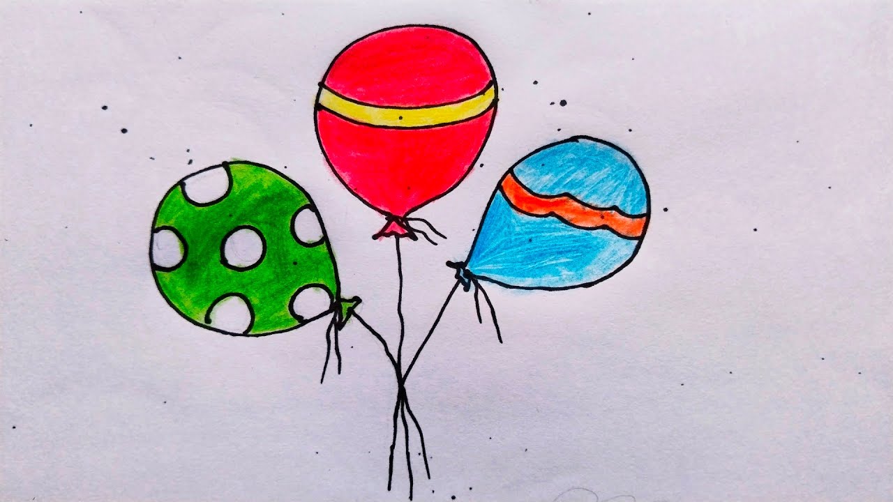How to draw balloons / balloons drawing for beginners - YouTube