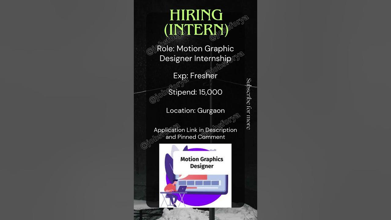 Motion Graphic Designer Internship - Knowledge - Gurgaon - YouTube