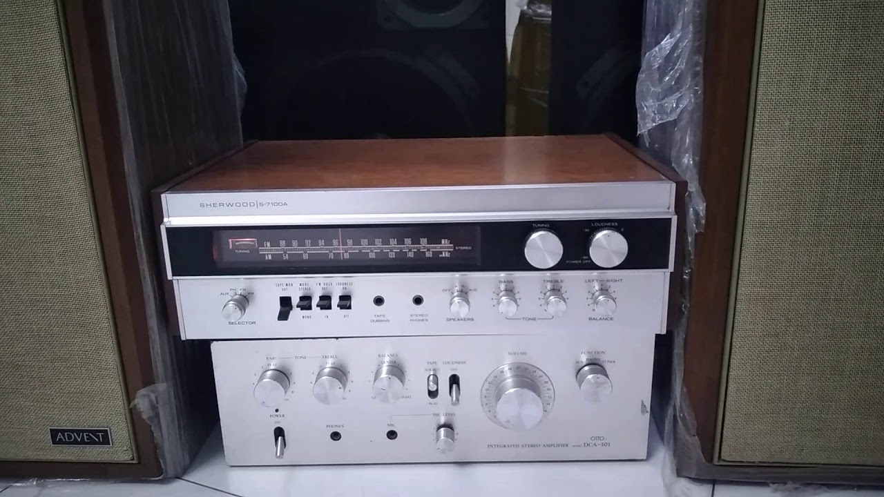 Tep amly sherwood s 7100a và loa advent - YouTube