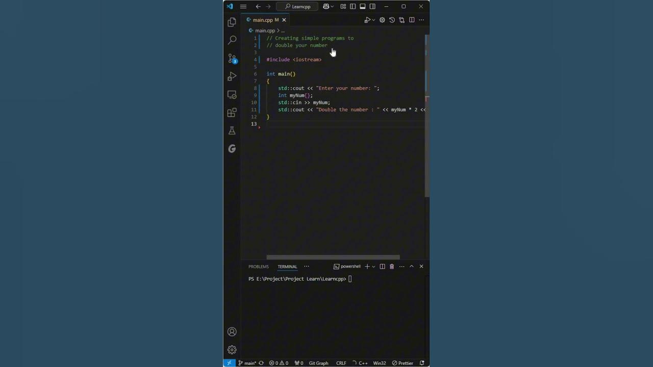 Simple Program Coding Belajar Belajarcoding Vscode Shorts Youtube