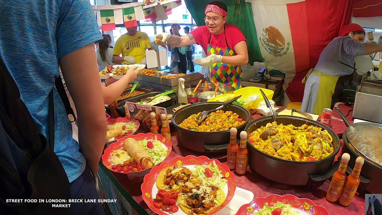Street Food - London Brick Lane - Sunday Market HD 4K - YouTube