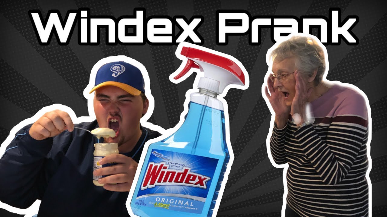 EATING MAYONNAISE AND DRINKING WINDEX PRANK ON GRANDMA!!! - YouTube
