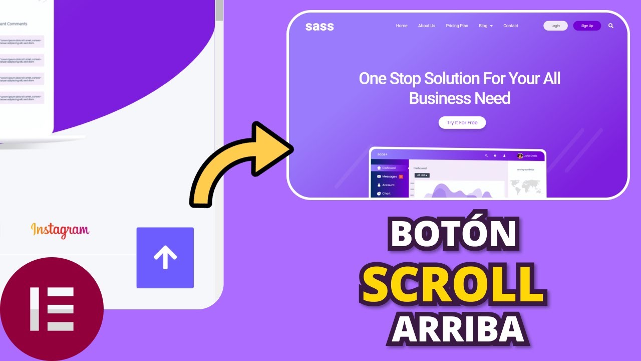 ⬆ Cómo Crear un BÓTON SCROLL hacia ARRIBA en ELEMENTOR PRO - YouTube