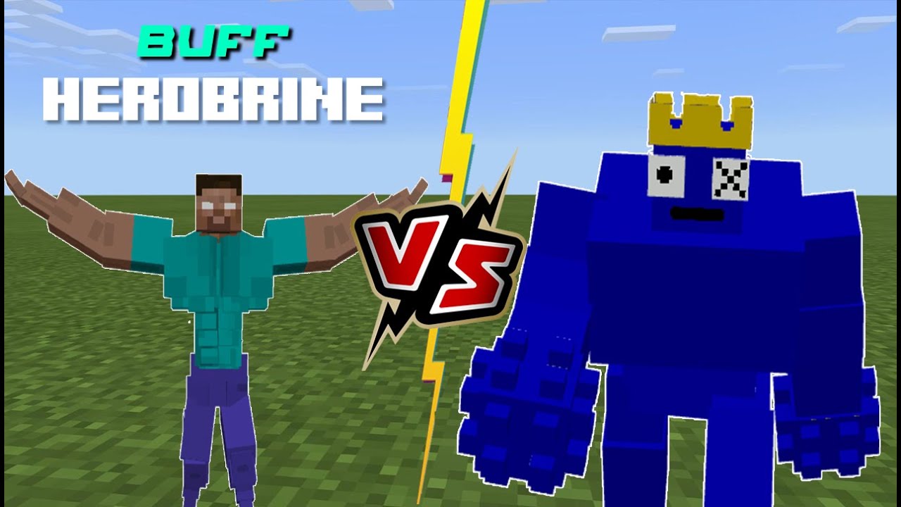 Roblox Rainbow Friends MUTANT Blue VS BUFF Herobrine - YouTube