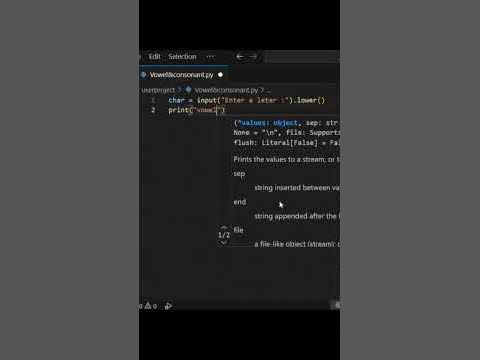 Find VOWELS and CONSONANTS in Python Code FAST #pythonsoftware #pythonlanguage #pythontricks ...