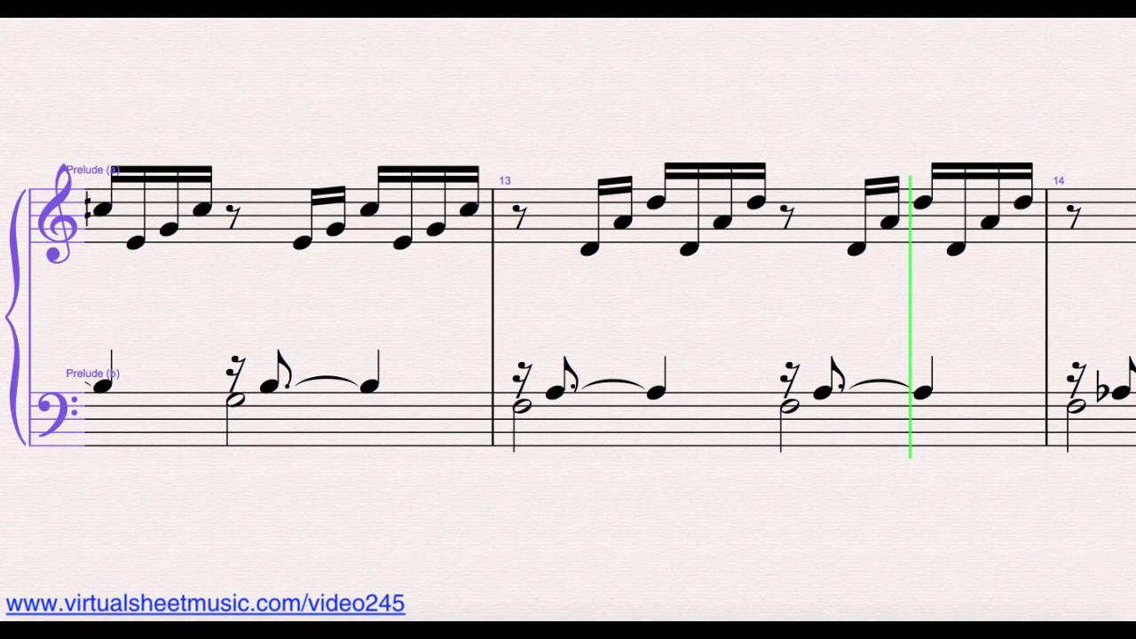 Johann Sebastian Bach Prelude No. 1 - Piano Solo Sheet Music Video ...