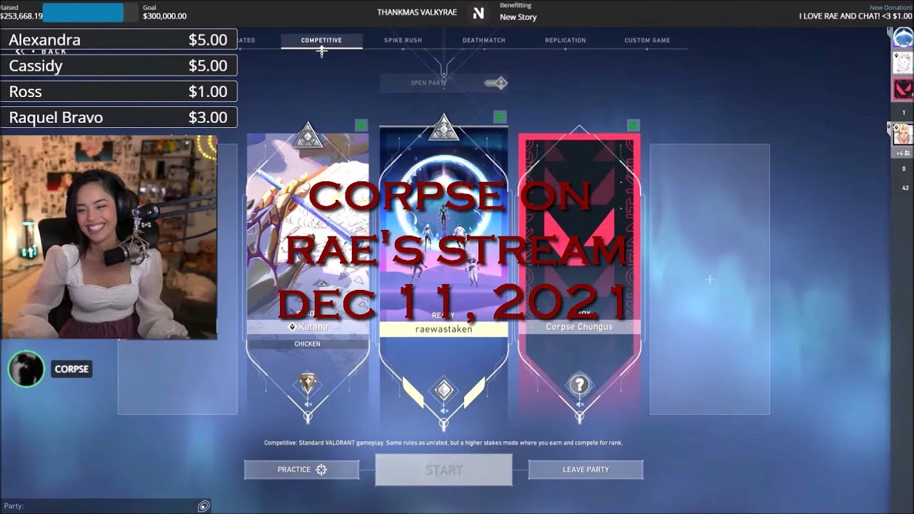 Corpse Husband on Rae's stream - Valorant (DEC 11, 2021) - YouTube