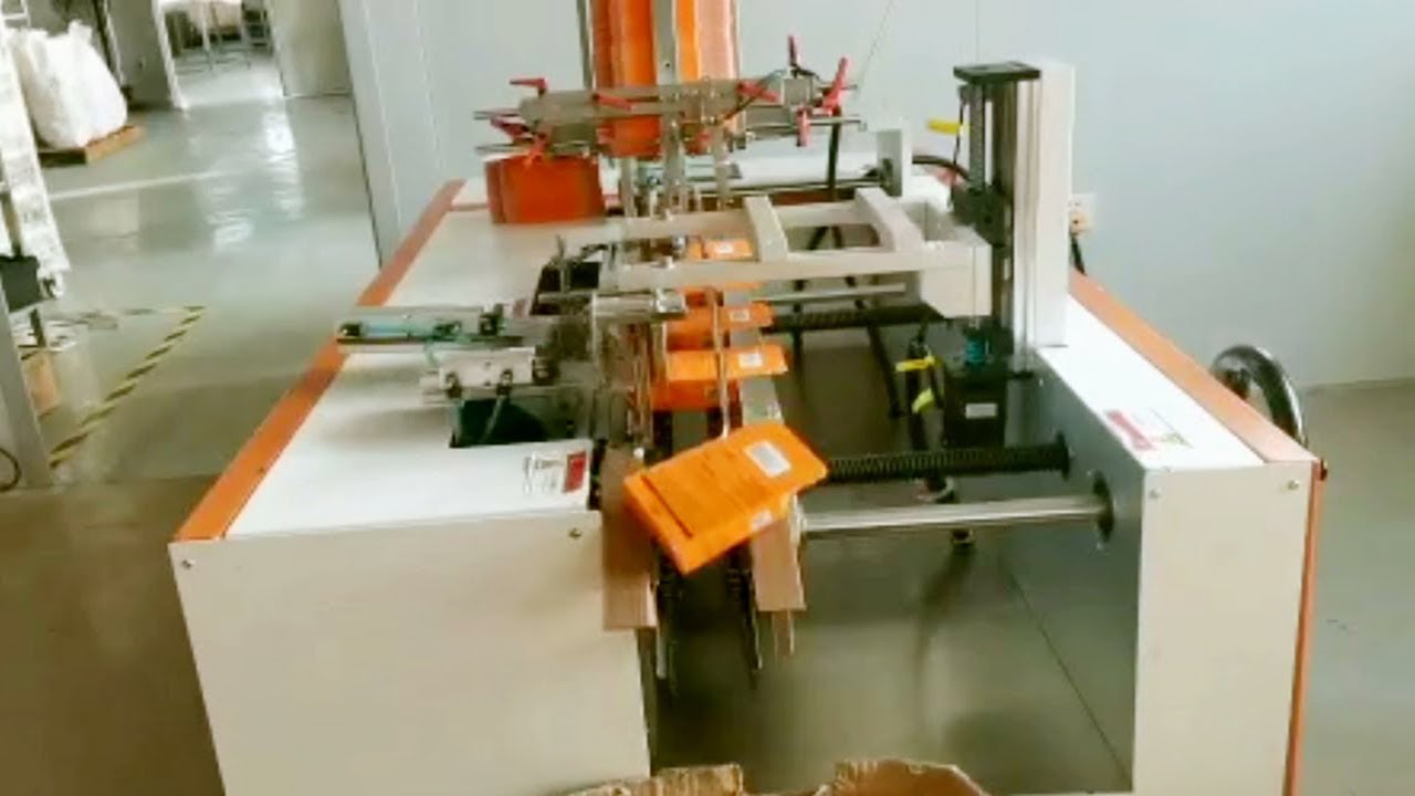 small boxes tuck inserting folding machine case opening equipment - YouTube