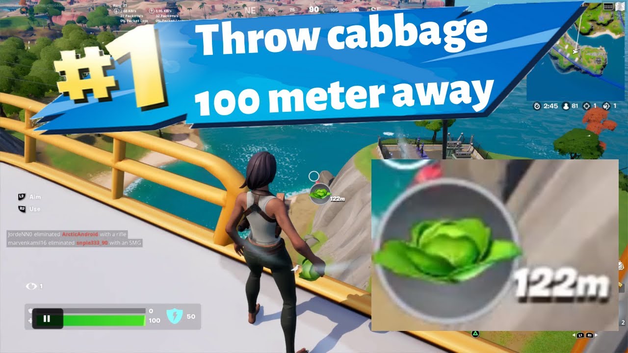 Throw Cabbage 100 or more meters in one toss - YouTube