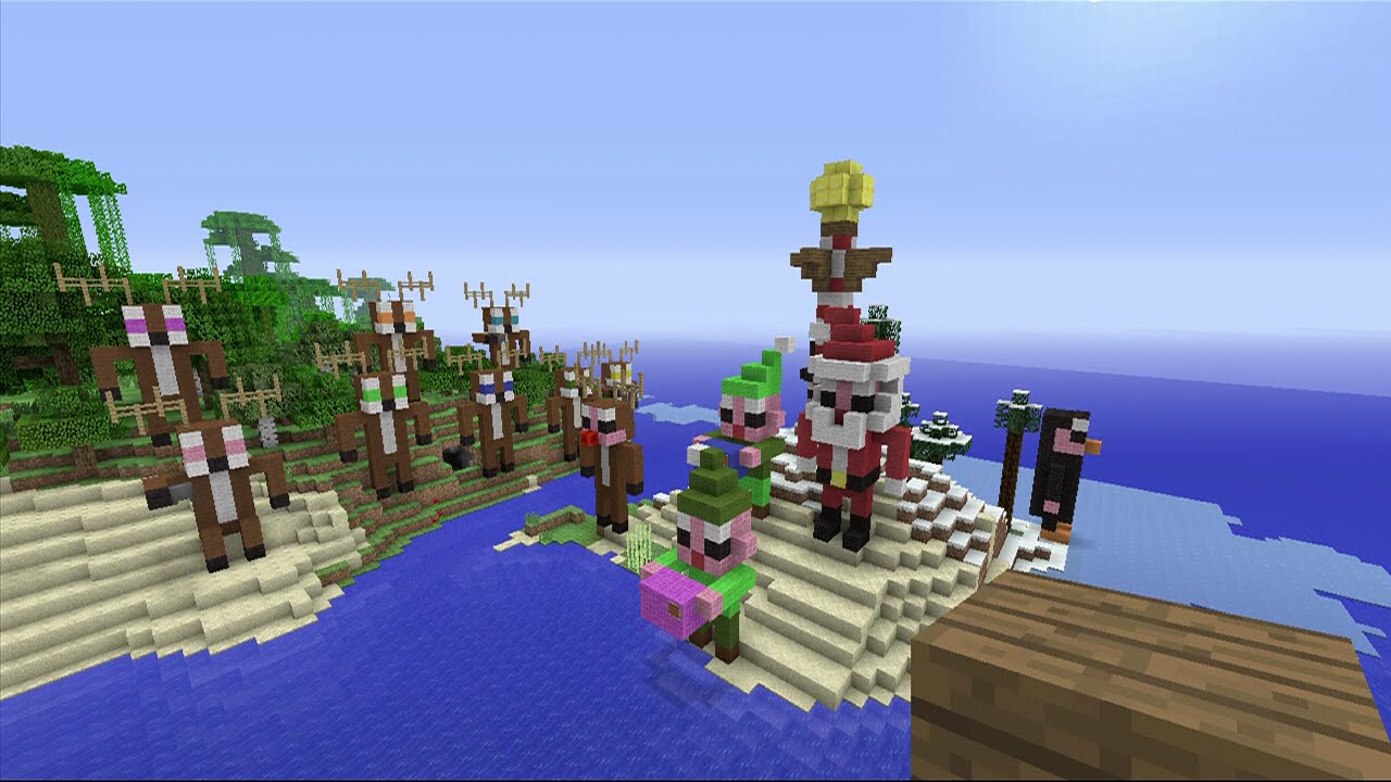Minecraft 3 Christmas Statue Tutorials Snowman, Penguin + Reindeer ...